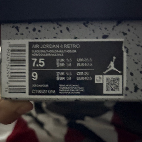 Jordan | Shoes | Jordan Air Jordan 4 Retro Black And Multicolor | Poshmark